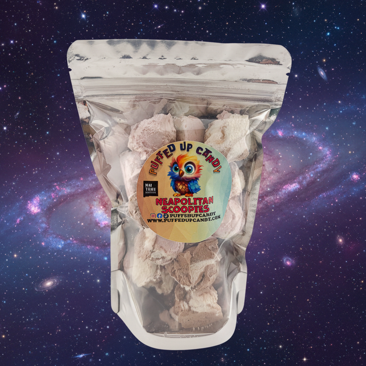 Neapolitan Scoopies – Puffed Up Candy